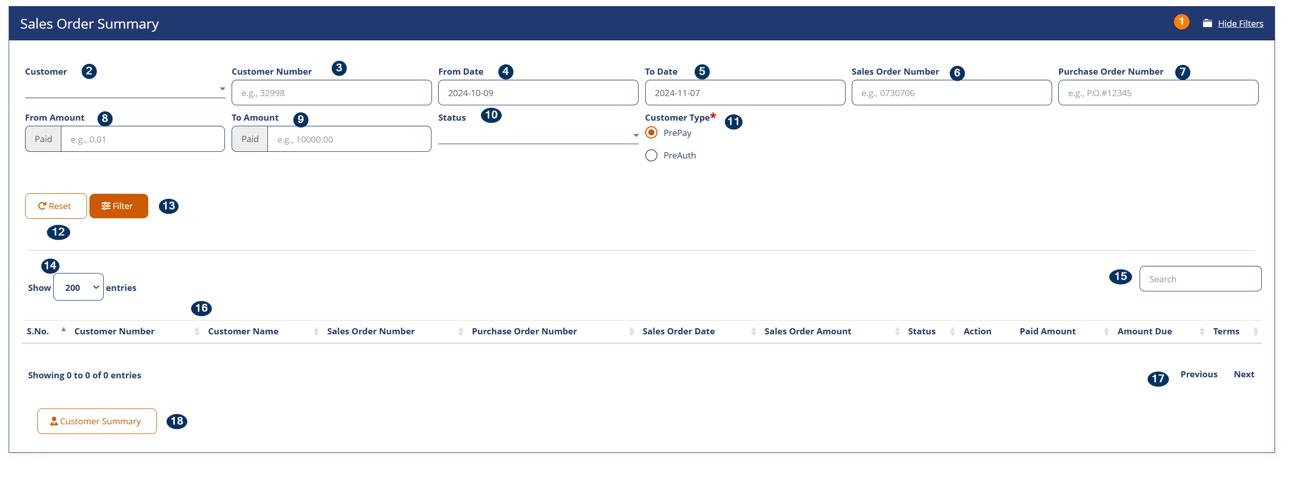 Sales Order Summary - VELA Admin Guide
