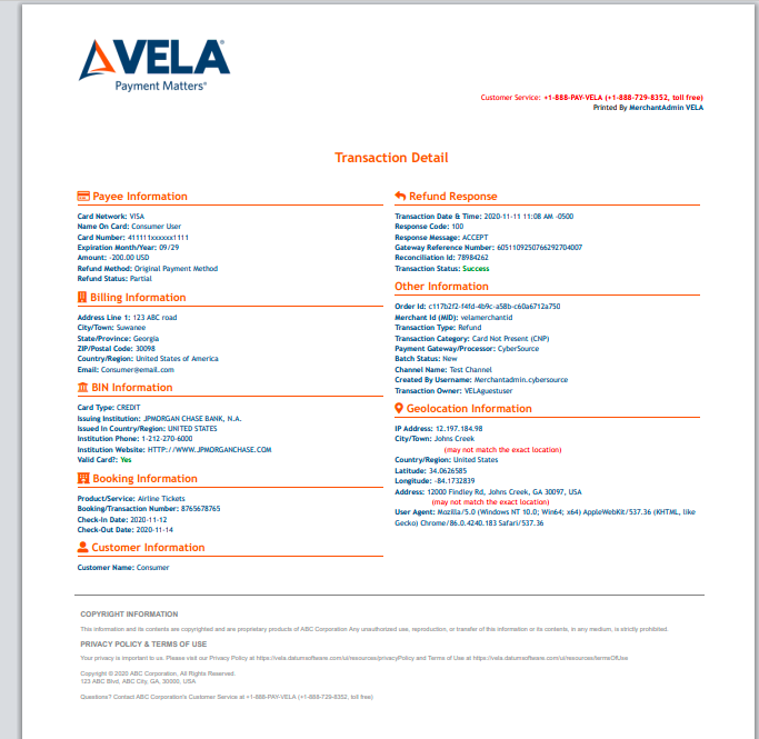 A4 Transactions - VELA Admin Guide